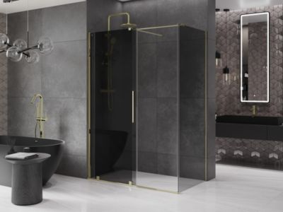 Mexen Velar cabine de douche coulissante 130 x 75 cm, graphite, or ...