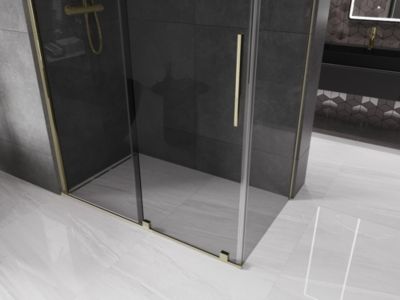 Mexen Velar cabine de douche coulissante 130 x 75 cm, graphite, or ...