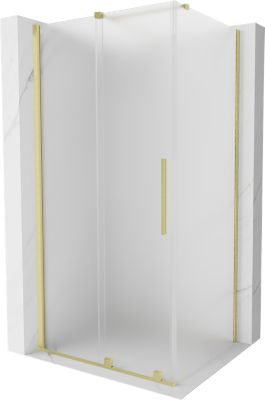 Mexen Velar cabine de douche coulissante 130 x 90 cm, givré, or brossé ...