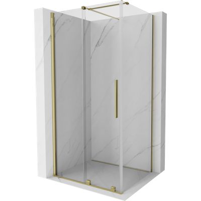 Mexen Velar cabine de douche coulissante 140 x 100 cm, transparent, or ...