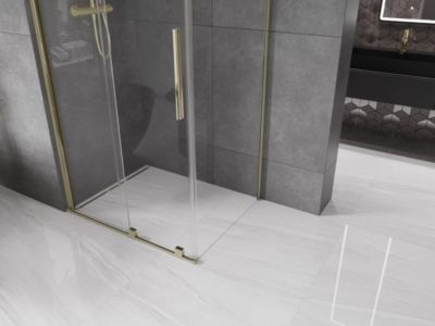 Mexen Velar cabine de douche coulissante 140 x 100 cm, transparent, or ...