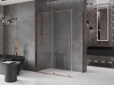 Mexen Velar cabine de douche coulissante 160 x 100 cm, transparent, or ...