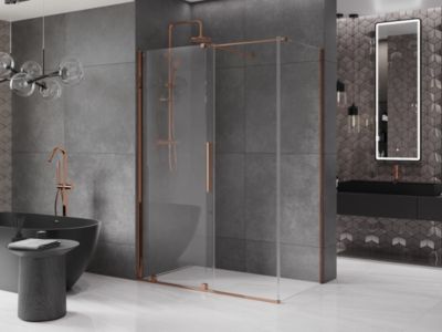 Mexen Velar cabine de douche coulissante 160 x 75 cm, transparent, or ...