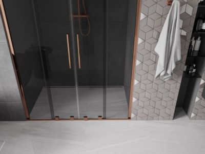 Mexen Velar Duo porte de douche coulissante 140 cm, graphite, or rose ...