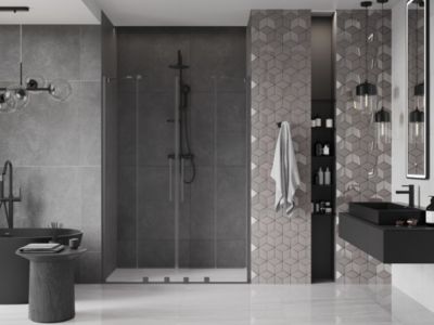 Mexen Velar Duo porte de douche coulissante 150 cm, transparent, gun ...