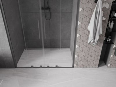 Mexen Velar Duo porte de douche coulissante 150 cm, transparent, gun ...