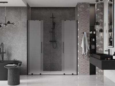 Mexen Velar Duo porte de douche coulissantes 200 cm, givre, noir - 871 ...