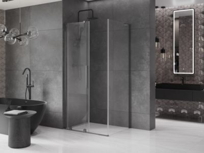 Mexen Velar L cabine de douche coulissante 100 x 75 cm, transparent ...
