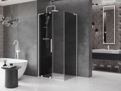 Mexen Velar L cabine de douche coulissante 120 x 110 cm, graphite ...