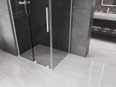 Mexen Velar L cabine de douche coulissante 120 x 110 cm, graphite ...
