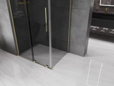 Mexen Velar L cabine de douche coulissante 90 x 120 cm, graphite, or ...