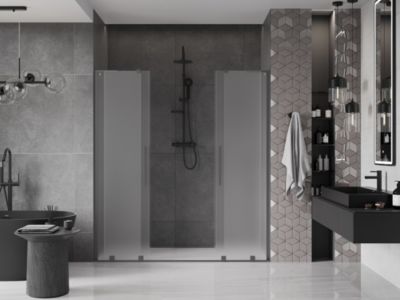 Mexen Velar L Duo porte de douche coulissante 180 cm, givre, gun metal ...