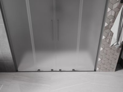 Mexen Velar L Duo porte de douche coulissante 180 cm, givre, gun metal ...
