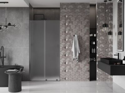 Mexen Velar porte de douche coulissante 100 cm, givre, gun gris brossé ...