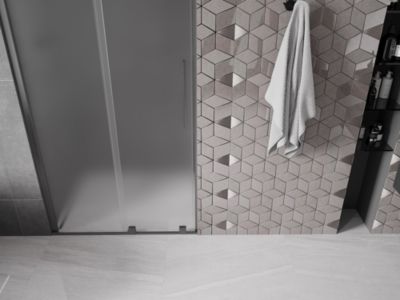 Mexen Velar porte de douche coulissante 100 cm, givre, gun gris brossé ...