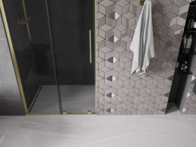 Mexen Velar porte de douche coulissante 100 cm, graphite, or brossé ...