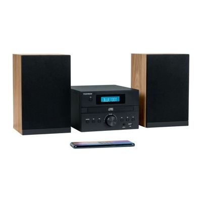 Micro-chaîne Bluetooth - THOMSON - Bois/Noir - Radio FM/CD/MP3/USB, 20W ...