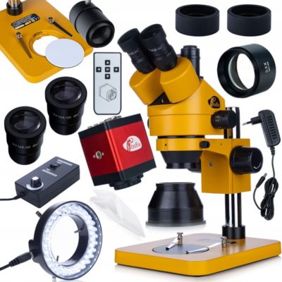 Microscope Trinoculaire 7-45x avec Caméra HDMI/VGA - Zoom Optique, LED ...
