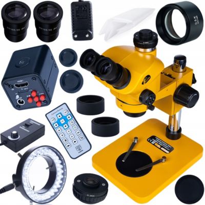 Microscope Trinoculaire Stéréoscopique 7-50x - Caméra 16MP 4K HDMI ...
