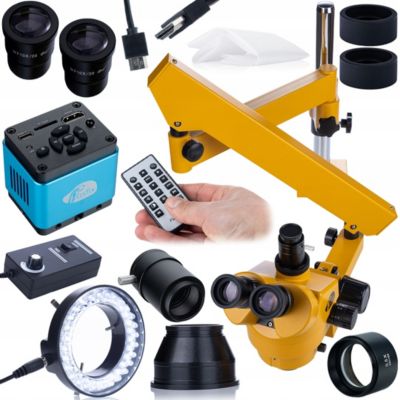 Microscope Trinoculaire sur Potence 7-45x - Caméra 4K Sony USB-C ...