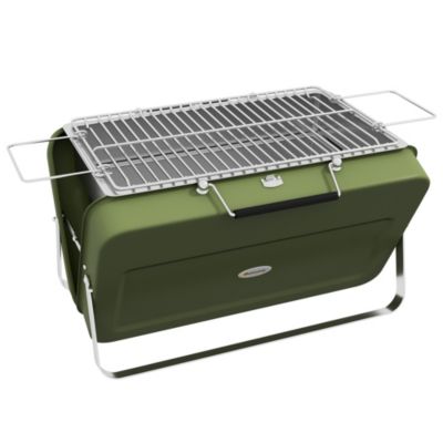 Mini barbecue à charbon portable pliable dim. 47L x 30l x 28H cm vert ...