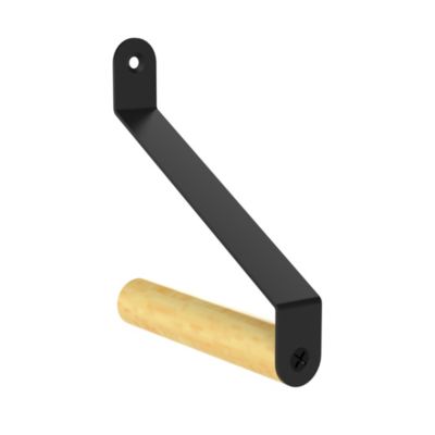 Mini-penderie murale L. 13,3 cm Cime bois brut et métal noir mat ...