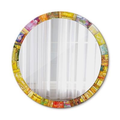 Miroir Circulaire avec Cadre Imprimé Décoratif Tulup 100 cm - 86 cm ...