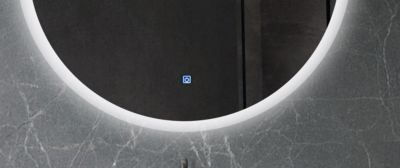 Miroir de salle de bain LED 80cm rond anti buée à luminosié variable LB ...