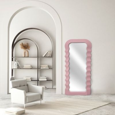 Miroir ondulé résine effet relief rose H.110 x l.46 cm Dada Art