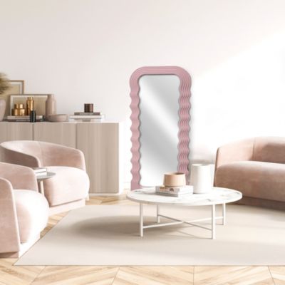 Miroir ondulé résine effet relief rose H.110 x l.46 cm Dada Art