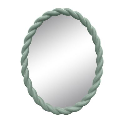 Miroir ovale torsadé vert pastel H.34.7 x l.44.4 cm Ornami | Castorama