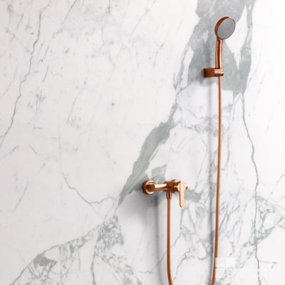 Mitigeur de Baignoire et Douche anti-calcaire Or Rose IMEX ROMA BDR001 ...