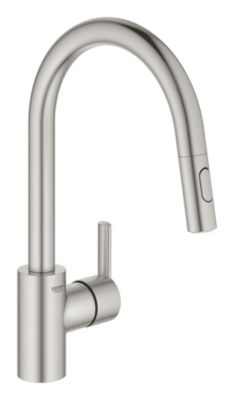 Mitigeur de cuisine avec douchette Feel Supersteel Grohe inox brossé ...