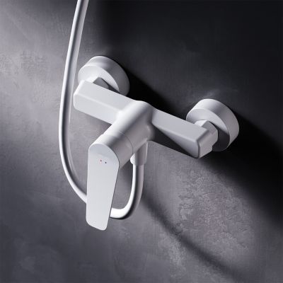 Mitigeur de douche mécanique Robinet Salle de Bain Blanc, FTA20033 Hit ...