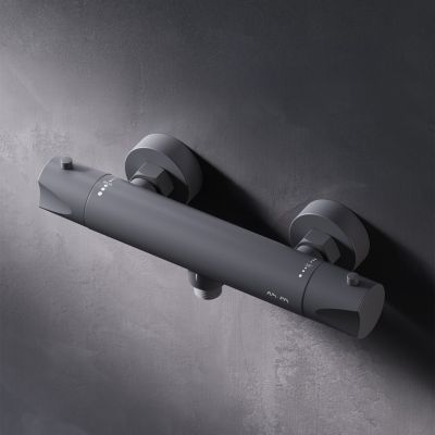 Mitigeur de douche thermostatique Robinet salle de bain, Noir FTA40022 ...