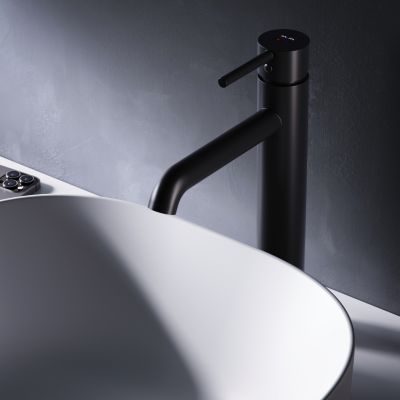 Mitigeur de lavabo Robinet Salle de Bain, Noir, Spike taille L ...