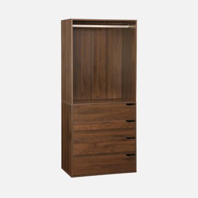 Module dressing avec 4 tiroirs et 1 penderie noyer. panneaux stratifiés ...