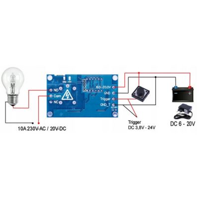 Module Relais Temporisé Micro USB - 0-999 Min, 6-20V ou 5V USB, 10A ...