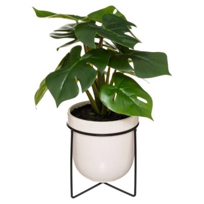 Monstera artificiel - pied métal H33 cm - Atmosphera | Castorama