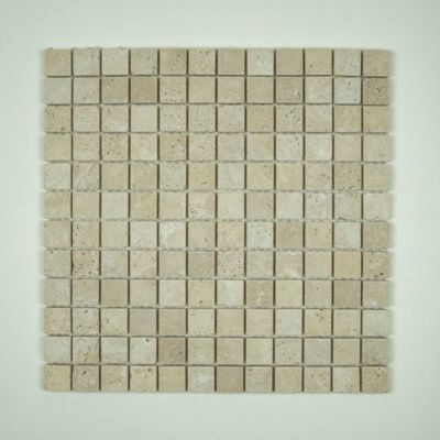 Mosaïque en Travertin Ivoire vieilli 2,3x2,3x1 CM (Vendu par 5/ Boîte ...