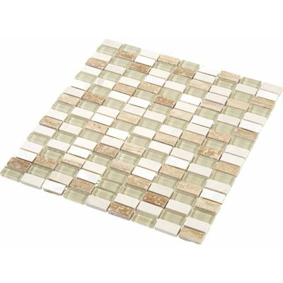 Mosaïque Pierre / Verre - Beige - 1.5 x 3 cm