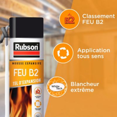 Mousse expansive Rubson Feu B2 aérosol 500ml