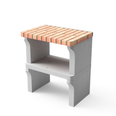 MOVELAR - Module latéral New Iberia pour Barbecue en Béton Préfabriqué - Usage Extérieur