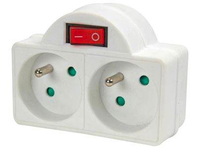 Multiprise 2 prises avec interrupteur CONECTICPLUS