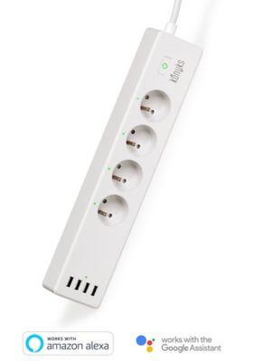 Multiprise connectée Wi-Fi 4 prises 220V + 4 USB 1.8m Konyks | Castorama