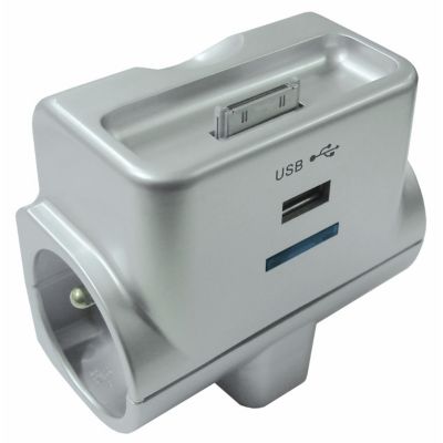Multiprise USB iPhone/iPod métallisée Diall