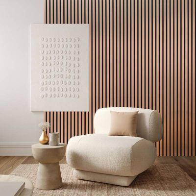 Mur TV - Lot de 7 Panneaux tasseaux bois 250 x 30 x 1,9 cm - rose gold ...