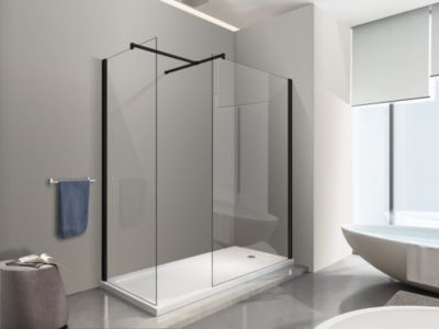 NALA Paroi De Douche Angulaire type walk-in 8MM Avec Verre Transparent ...