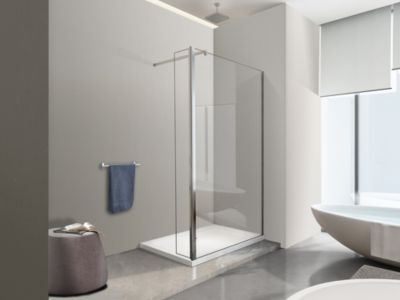 NALA Paroi de douche walk-in avec porte pivotante garde-boue h 200 - 70 ...
