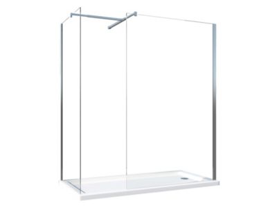 NALA Parois de douche de 8 mm type Walk-in avec barre de soutien à T ...
